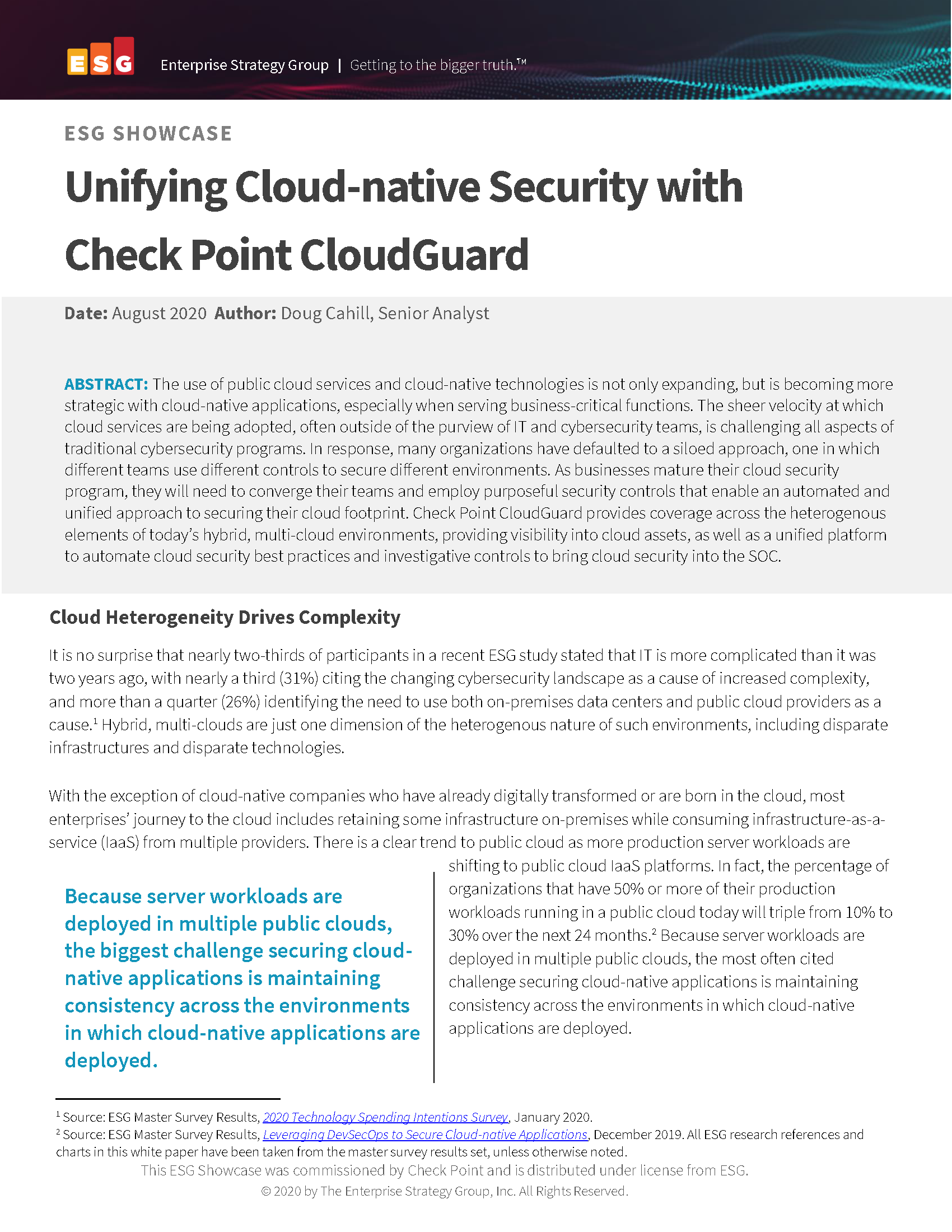 Unifying Cloud-native Security with Check Point CloudGuard Unifying Cloud-native Security with Check Point CloudGuard